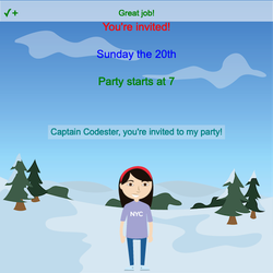 Invitación de fiesta - Python - Parte 2 | Currículo en Codesters